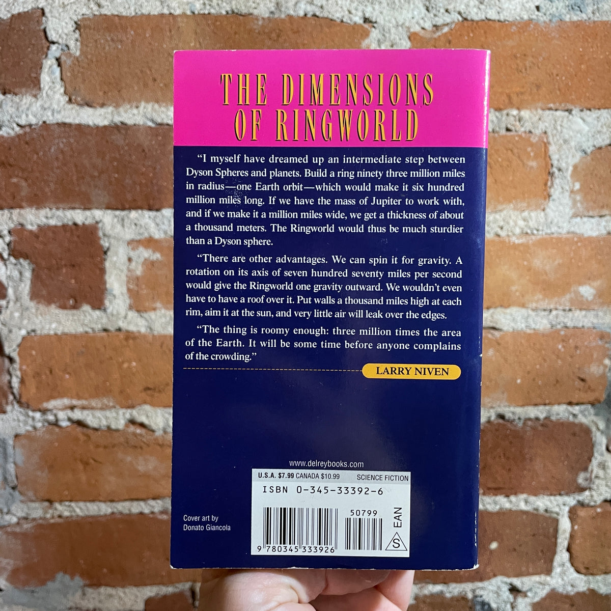 Ringworld - Larry Niven - Donato Giancola Cover Art Paperback Edition ...