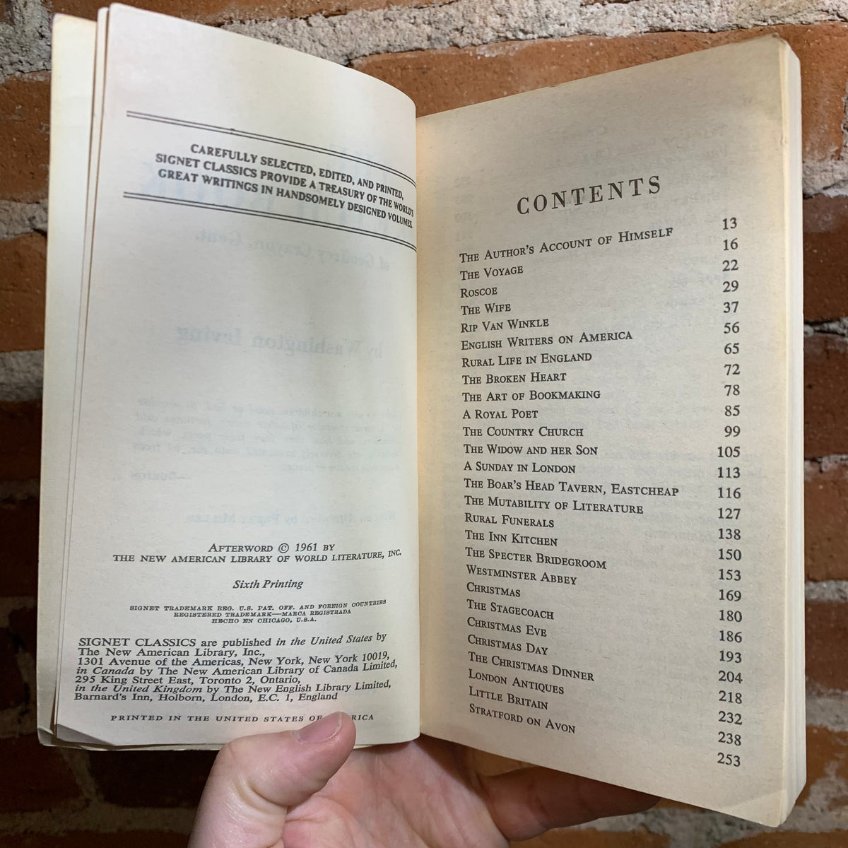 The Sketch Book - Washington Irving (1961 Signet Classic edition with ...