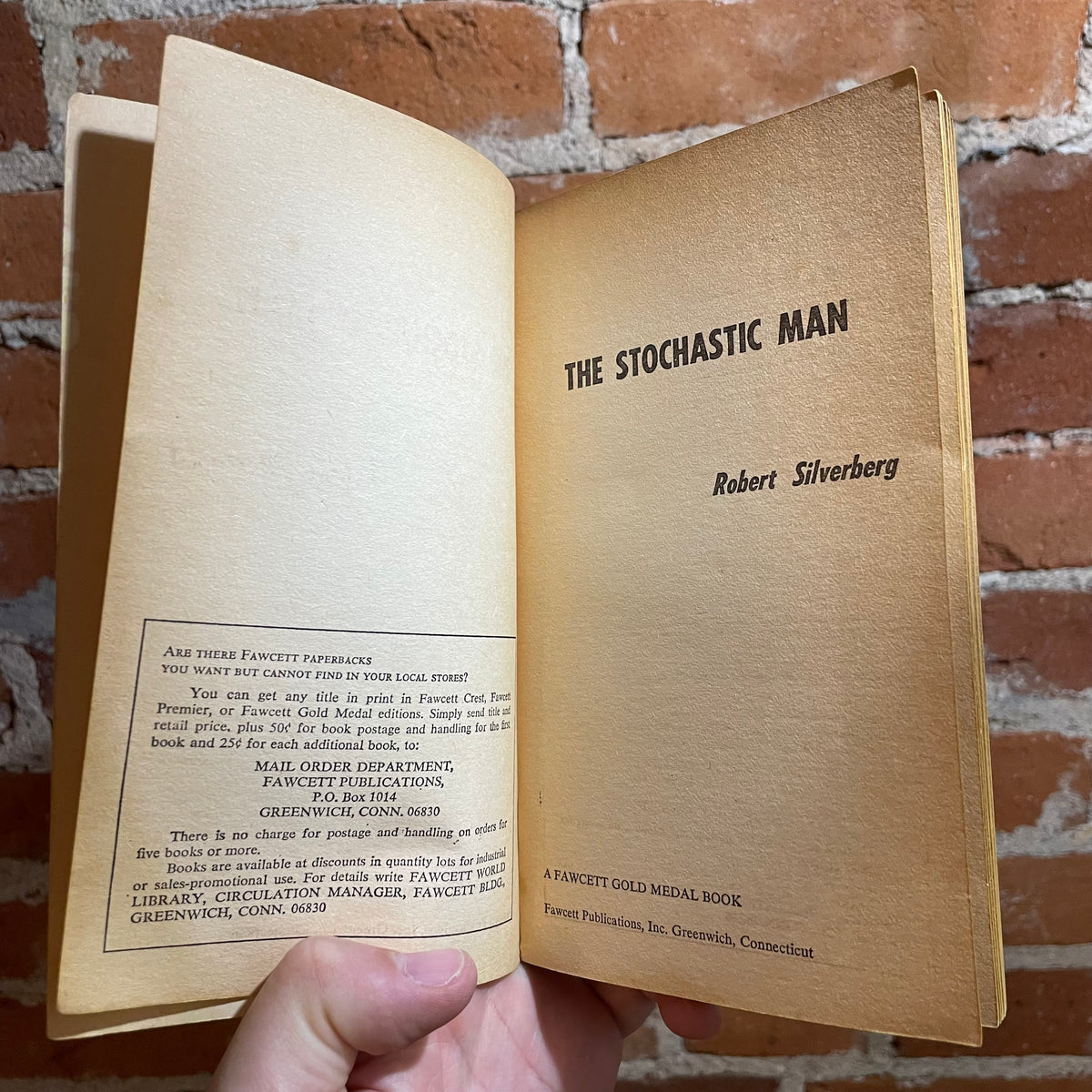 The Stochastic Man - Robert Silverberg - 1976 Fawcett Gold Medal Editi ...