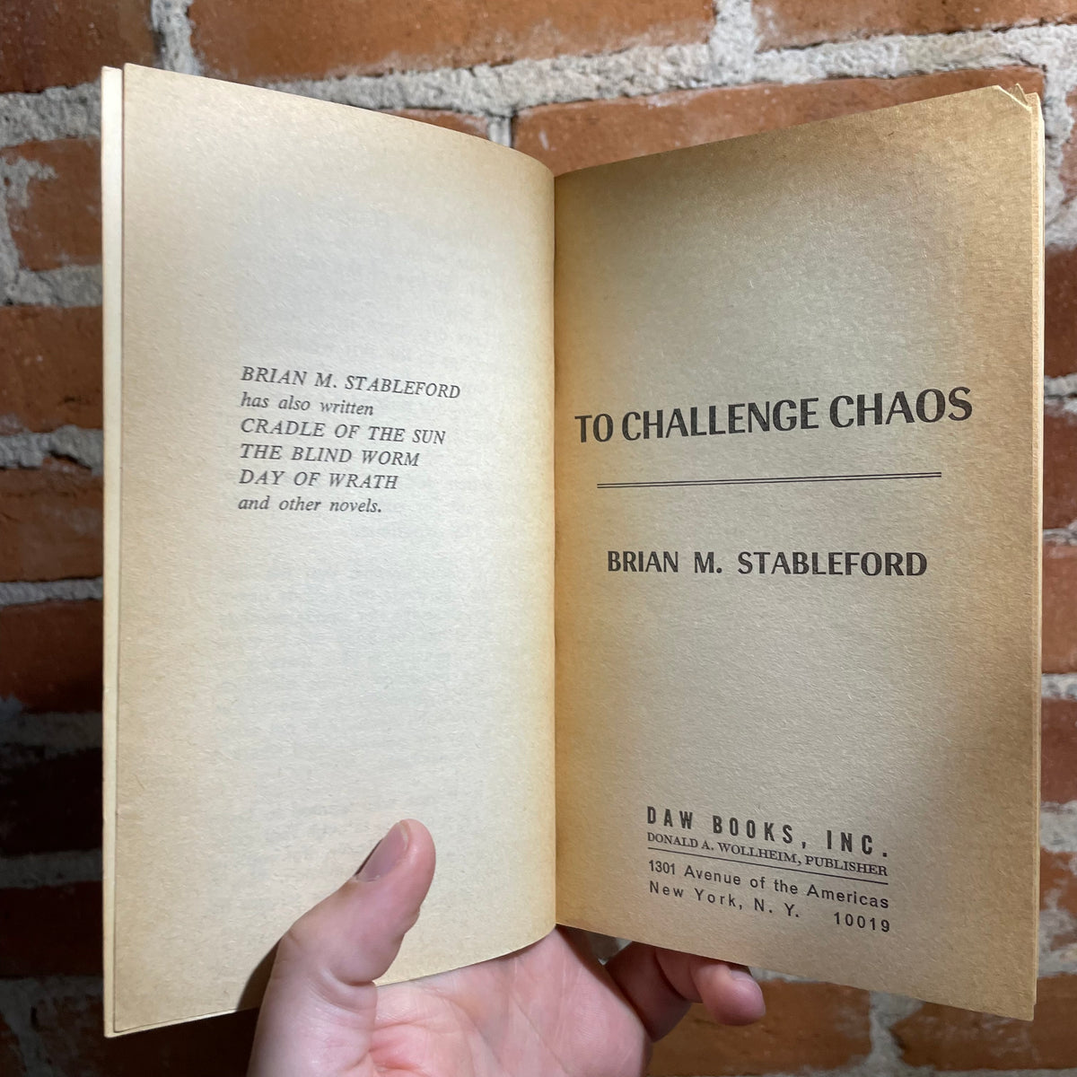 To Challenge Chaos - Brian M. Stableford - 1972 Daw Books - Frank Kell ...
